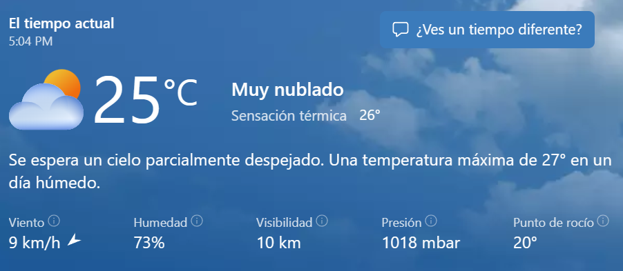 Clima para el 9 de junio.